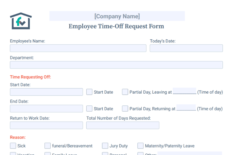 Policies Procedures Time-Off Request Form Template - FirstVisit Software