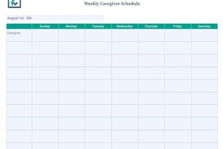Schedule Weekly Caregiver Template - FirstVisit Software